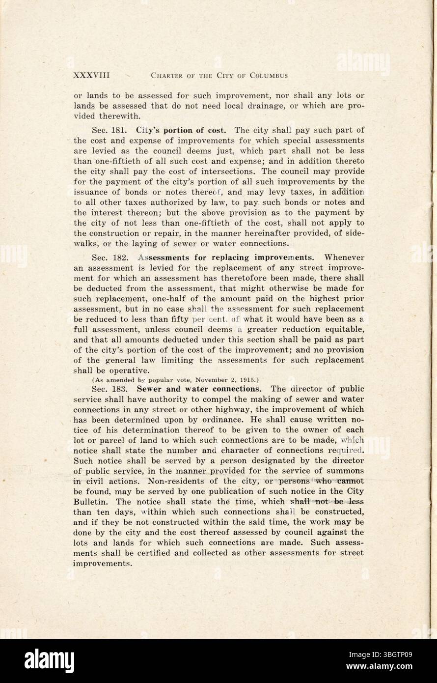 The 1933 Charter of Columbus, Ohio, adopted in 1914 and amended on ...