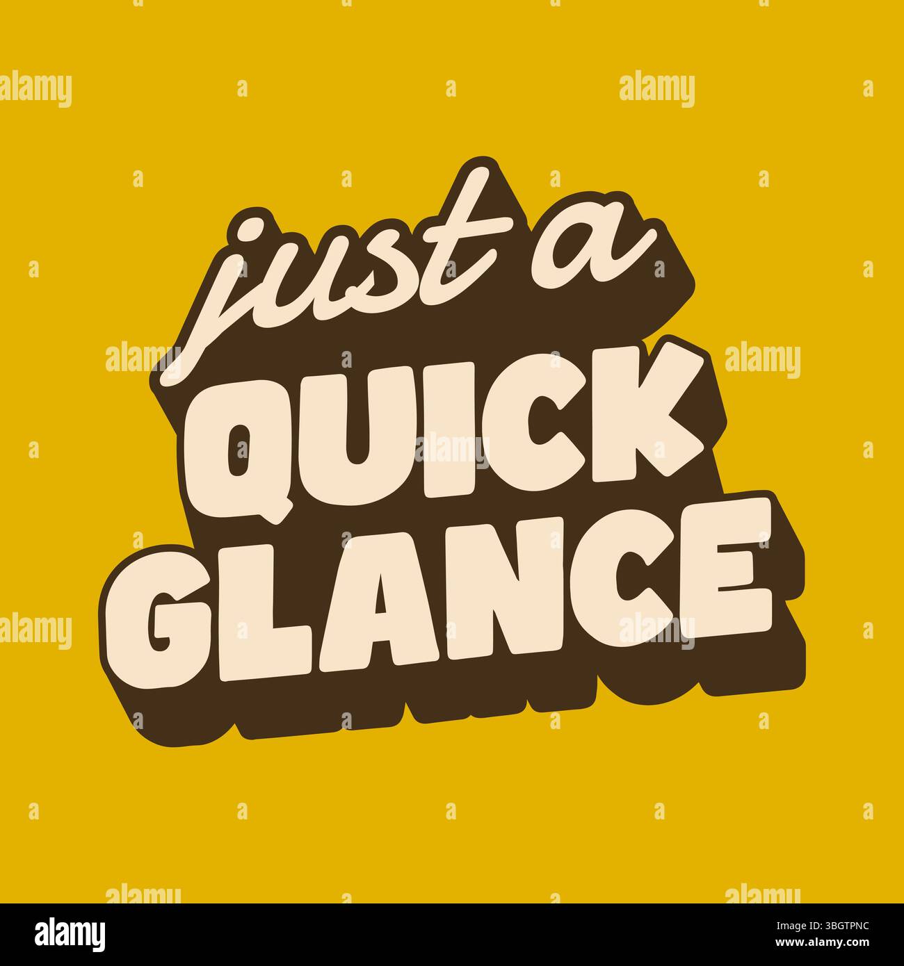 Just quick glance. A bold and fun message style with warm vintage colors Stock Vector Image ...