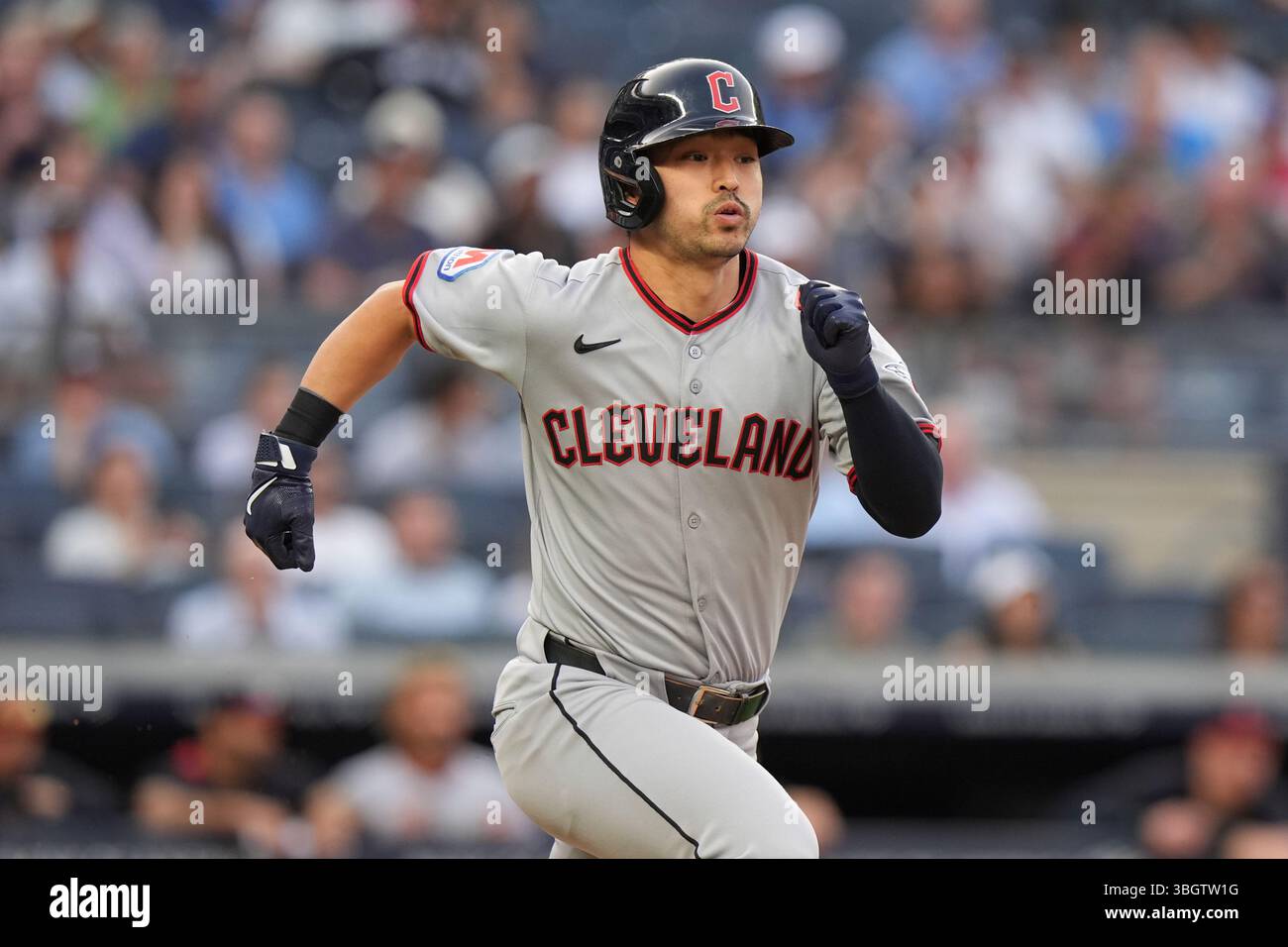 Cleveland Guardians' Steven Kwan during the first inning of a baseball ...