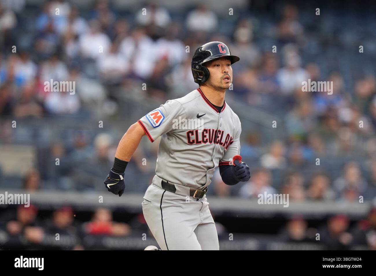 Cleveland Guardians' Steven Kwan during the first inning of a baseball ...