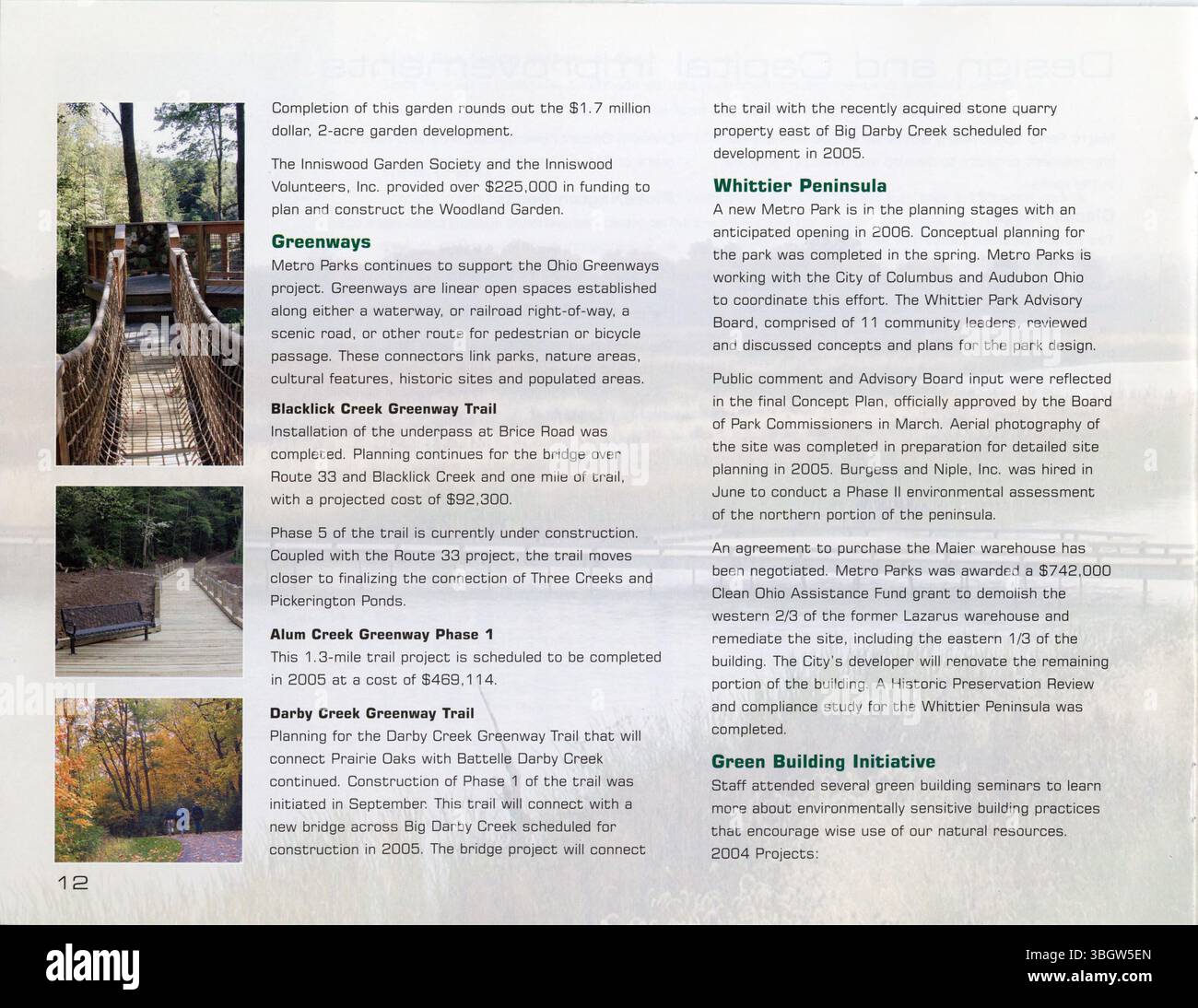 This 2004 annual report of Columbus Metro Parks highlights its role as ...