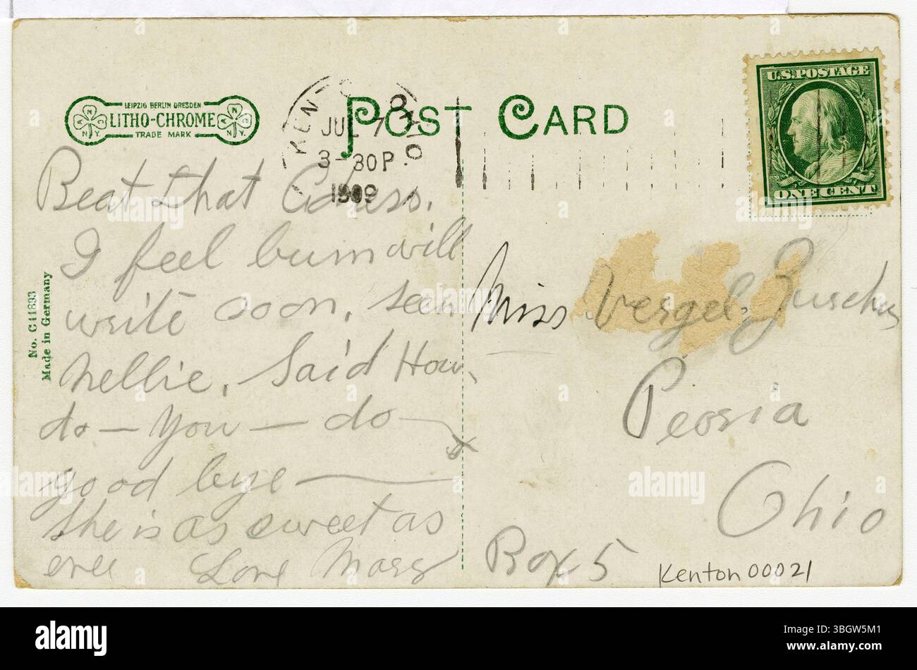 This color postcard shows the Hardin County Armory in Kenton, Ohio. The ...