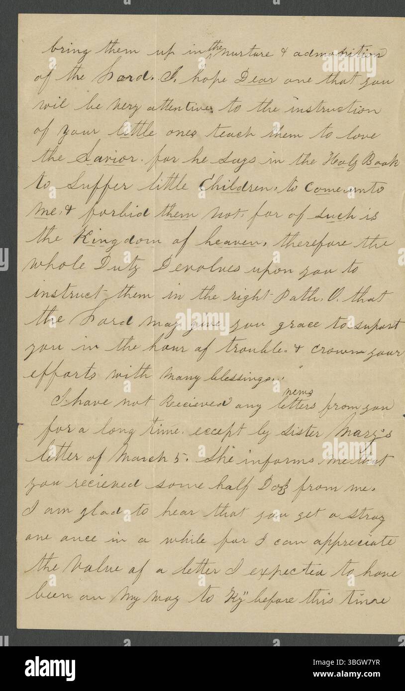 William McKnight wrote this letter to his wife Samaria McKnight on ...
