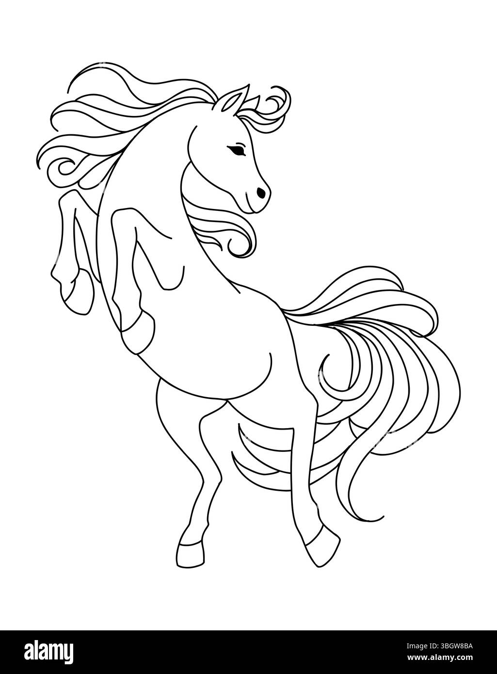 Horse in white line Black and White Stock Photos & Images - Alamy