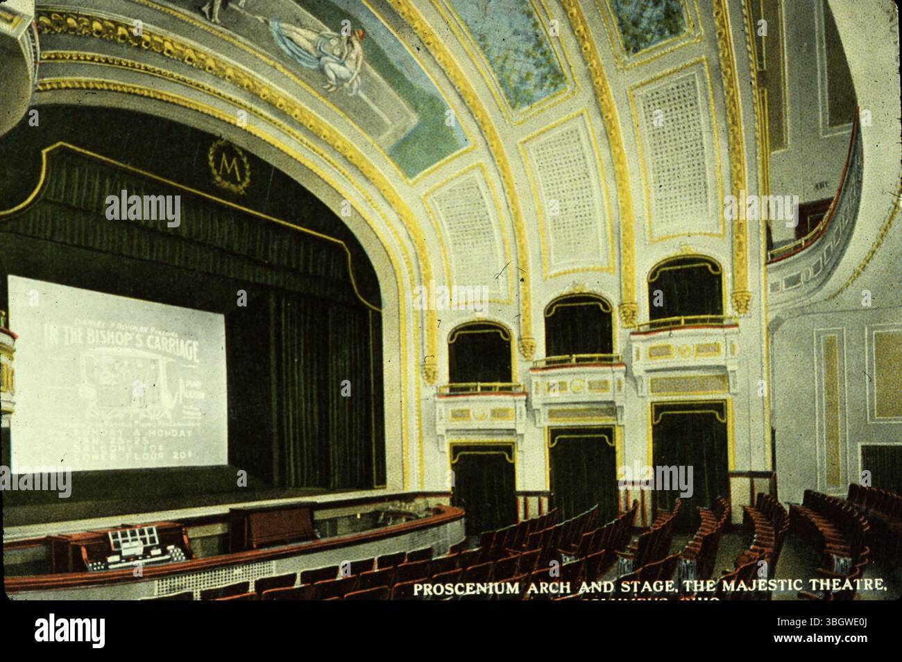 The proscenium arch and stage of the Majestic Theatre showcase its ...