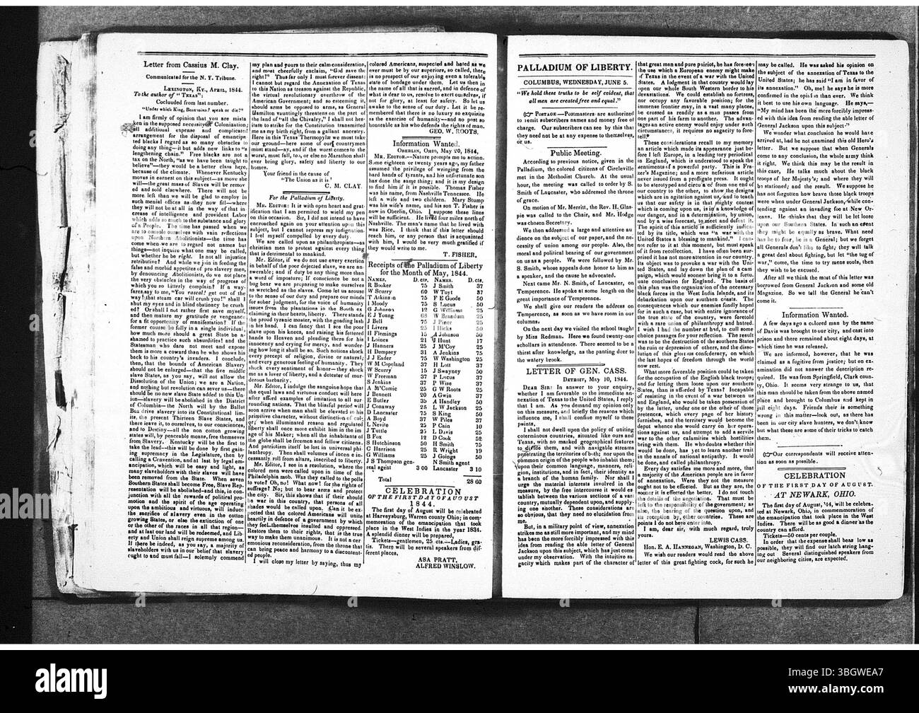 This 1844 issue of the Palladium of Liberty continues its advocacy for ...