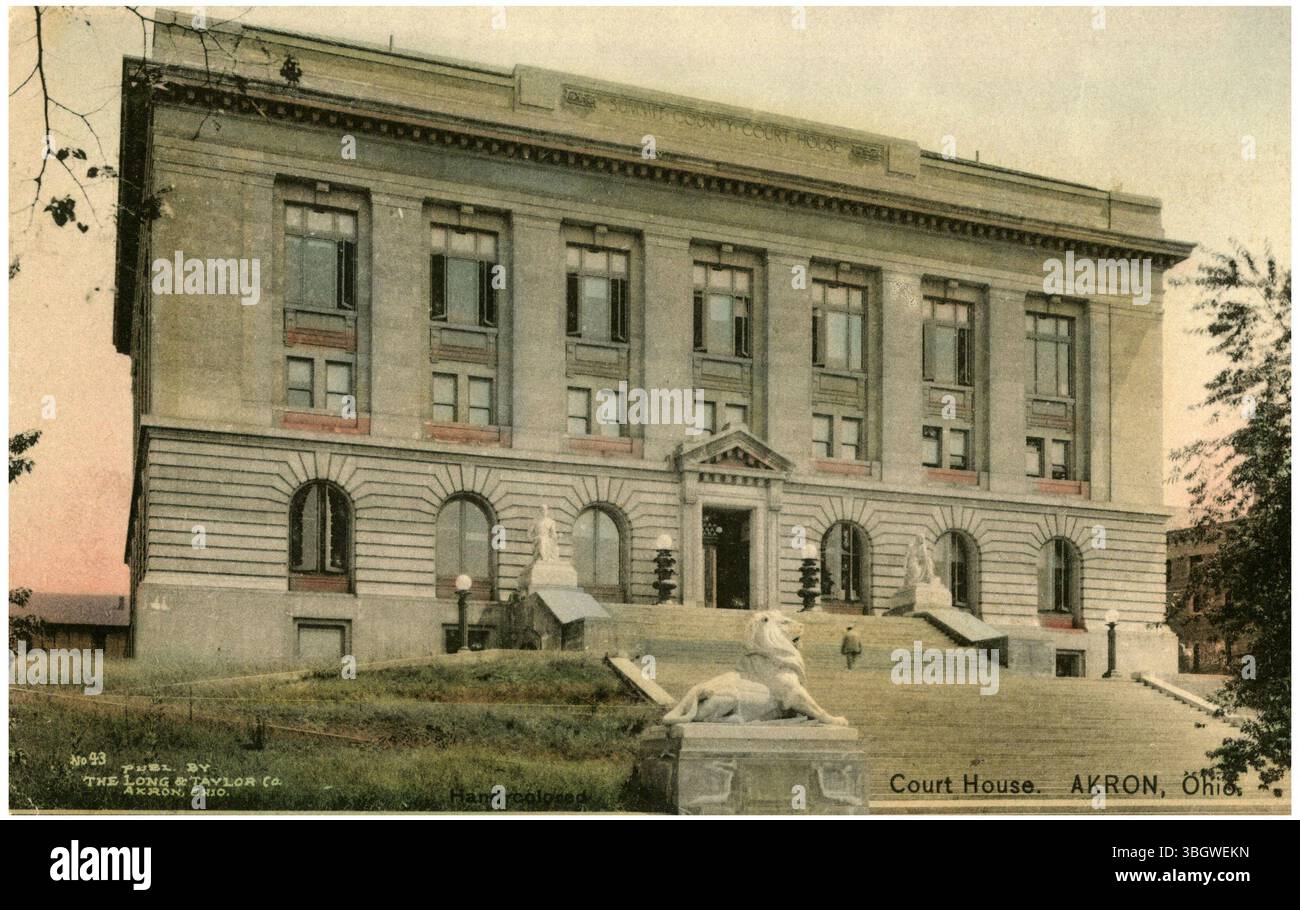 A color postcard from 1908 showing the Summit County Court House in ...