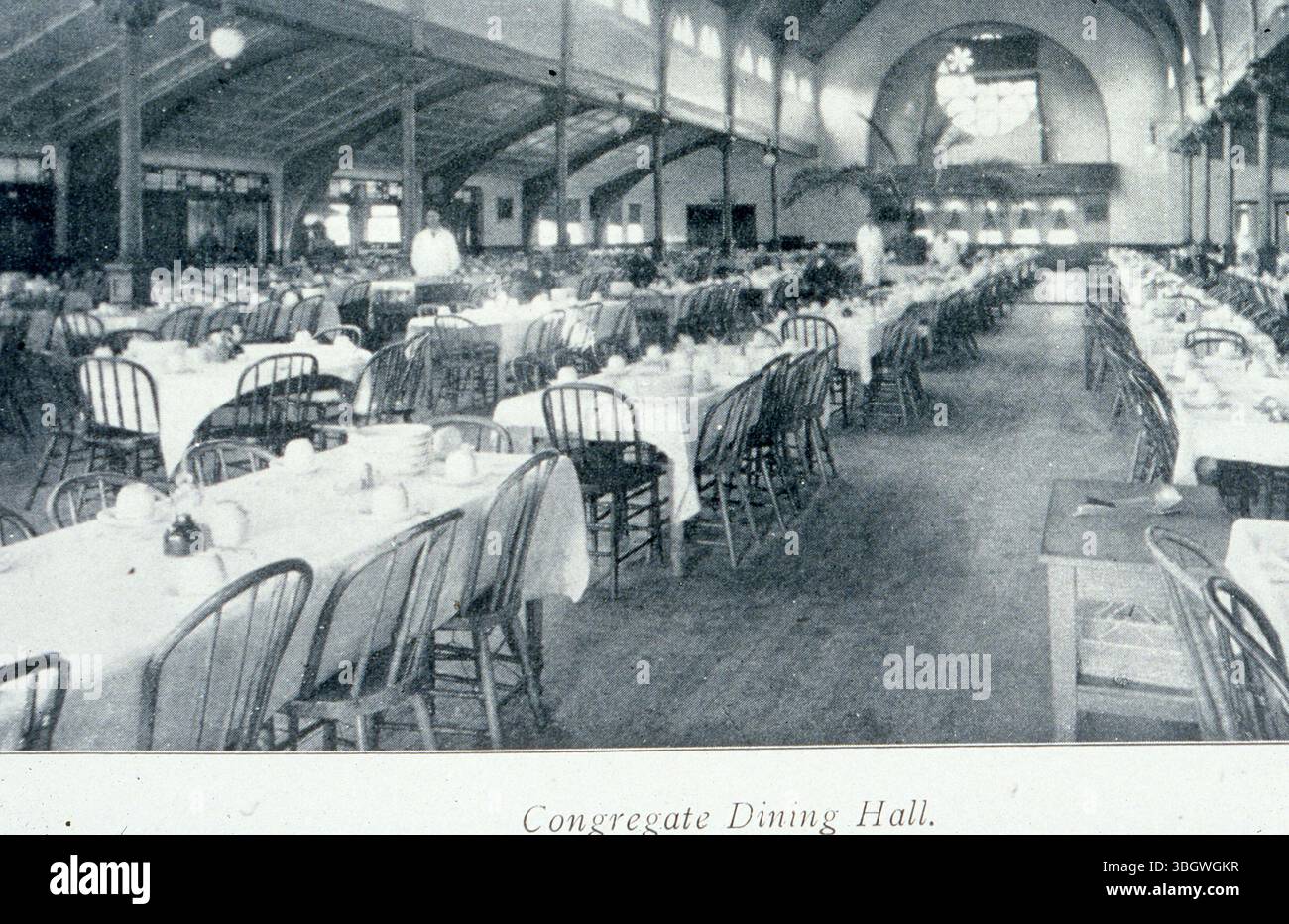 The dining hall of Columbus State Hospital, circa 1900, features white ...
