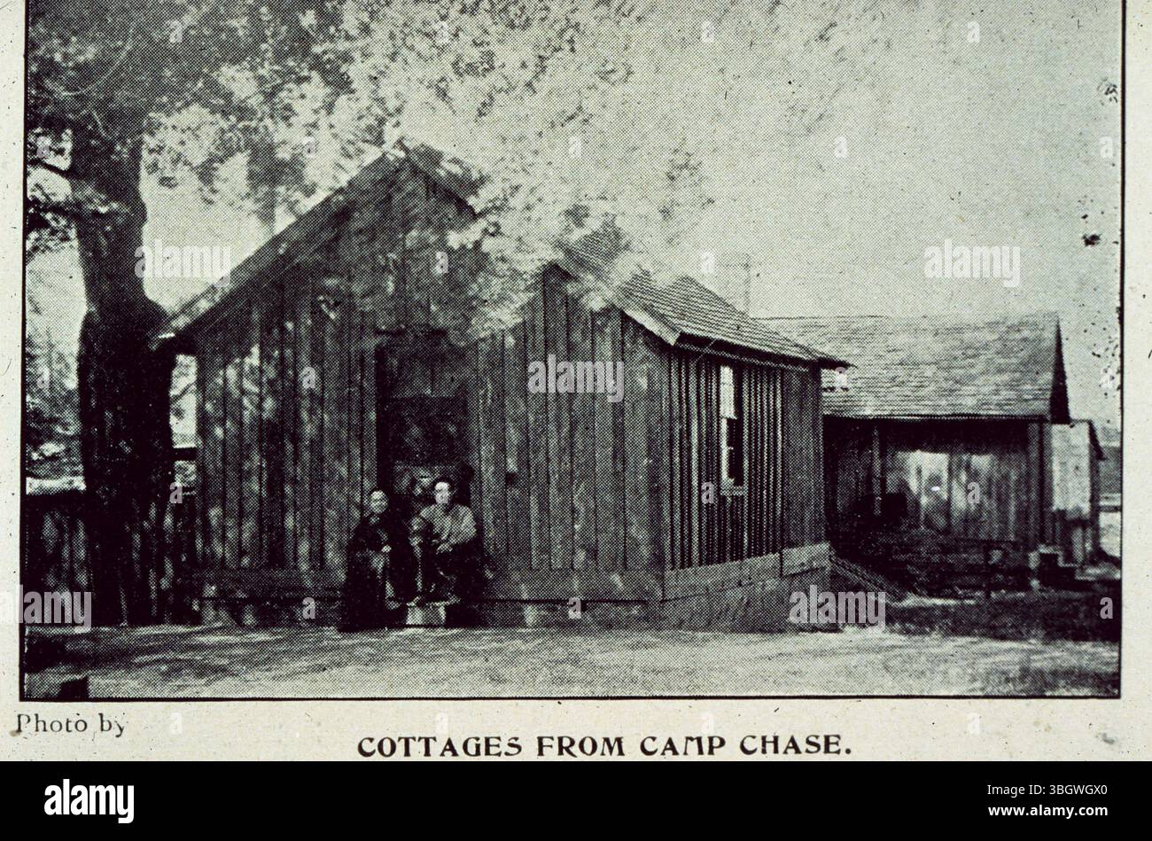 The 1898 photograph shows Camp Chase cottages, which were occupied by ...