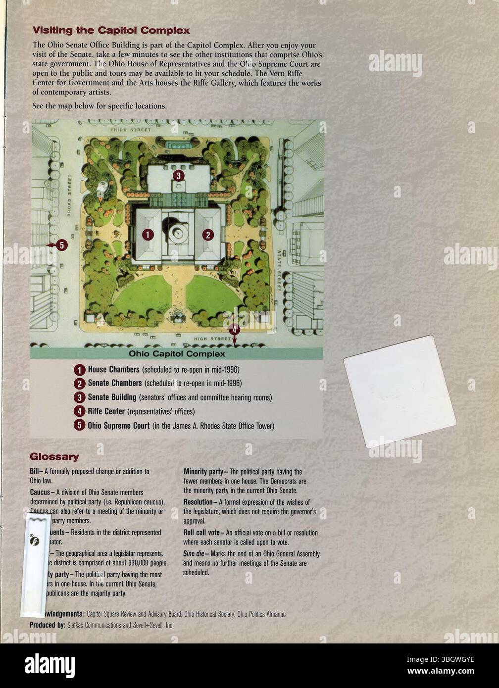 This page of the Ohio Senate 121st General Assembly pamphlet (1995-1996 ...