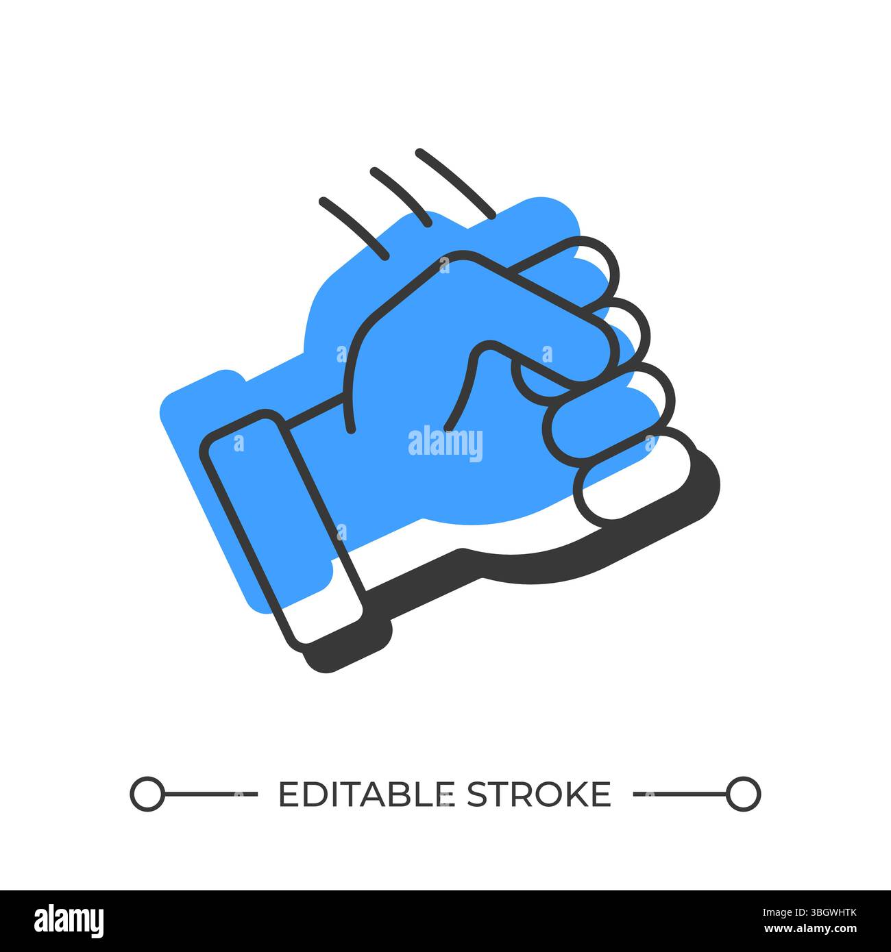 Fist line solid icon Cut Out Stock Images & Pictures - Alamy