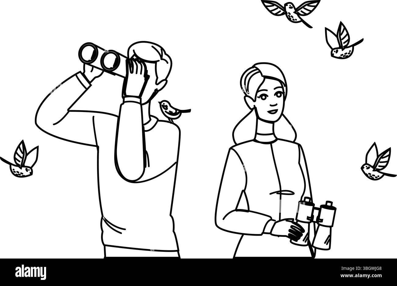 forest birdwatching vector Stock Vector Image & Art - Alamy