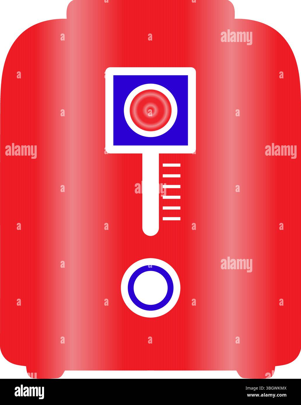 Red Toaster Icon with Blue & Red Control - Modern Kitchen Appliance ...
