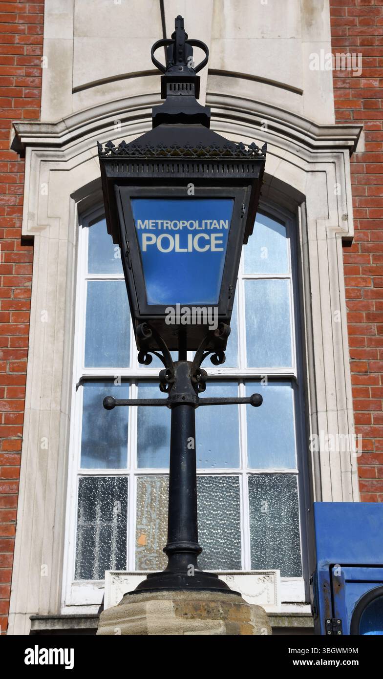 Sign for the Metropolitan Police Station, Bow, Tower Hamlets, London ...