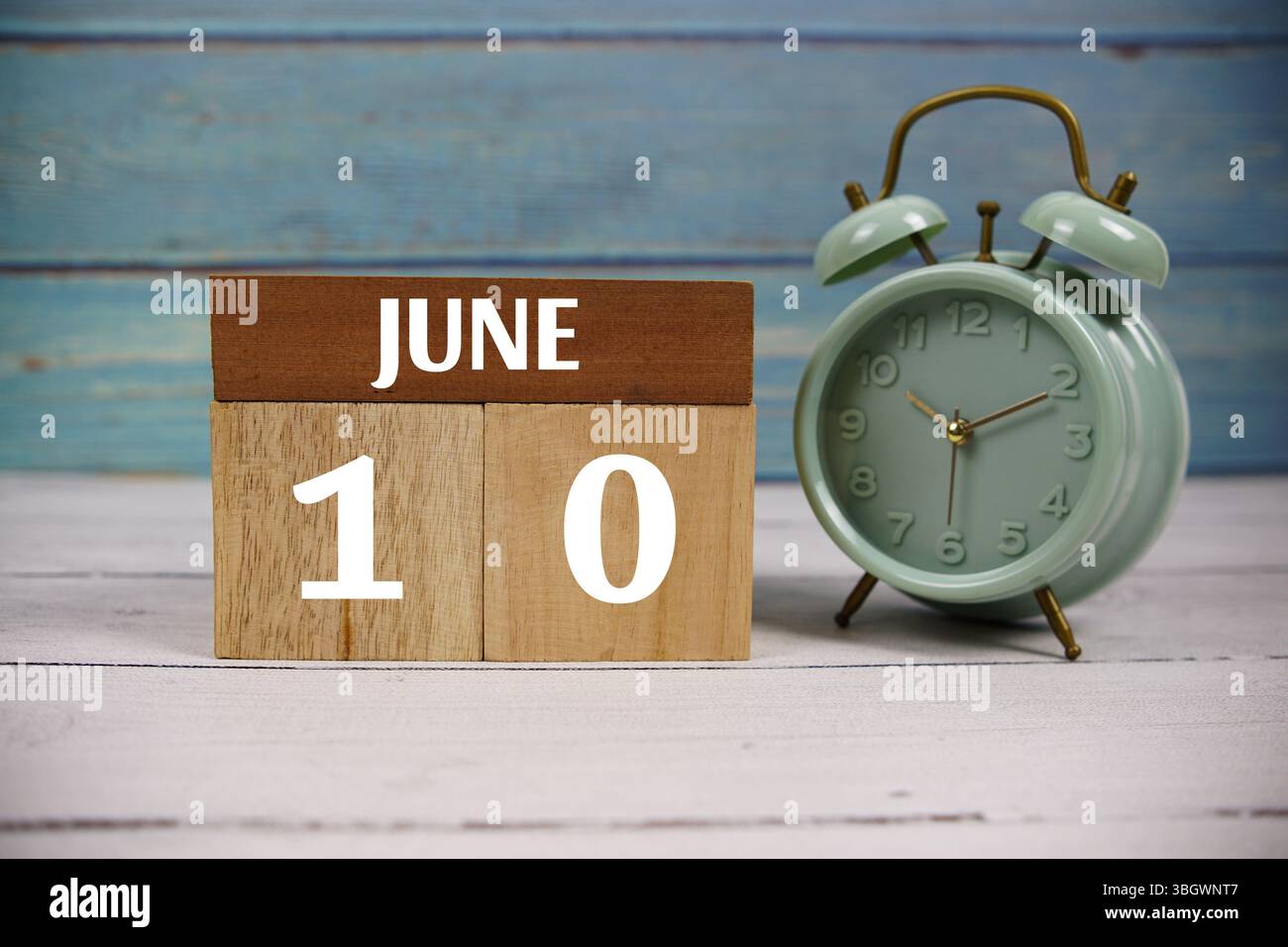 Wooden Calendar Showing the Date of June 10th. Day 10 of June Month ...