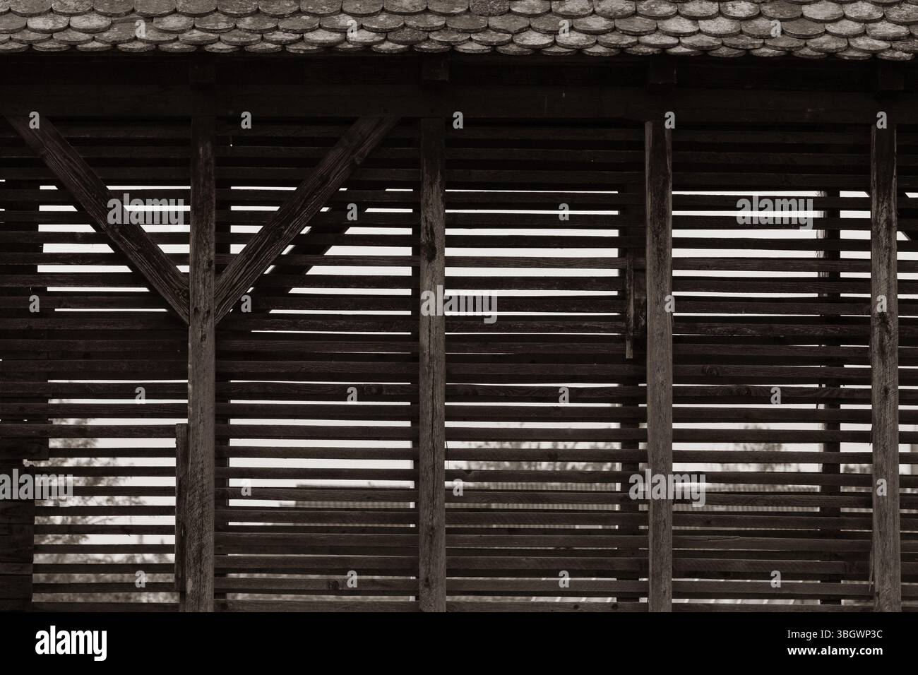 Traditional pig shed. Wooden planks, as background Stock Photo - Alamy