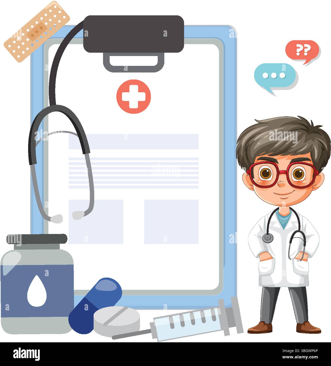 Illustration of a doctor with medical equipment Stock Vector Image ...