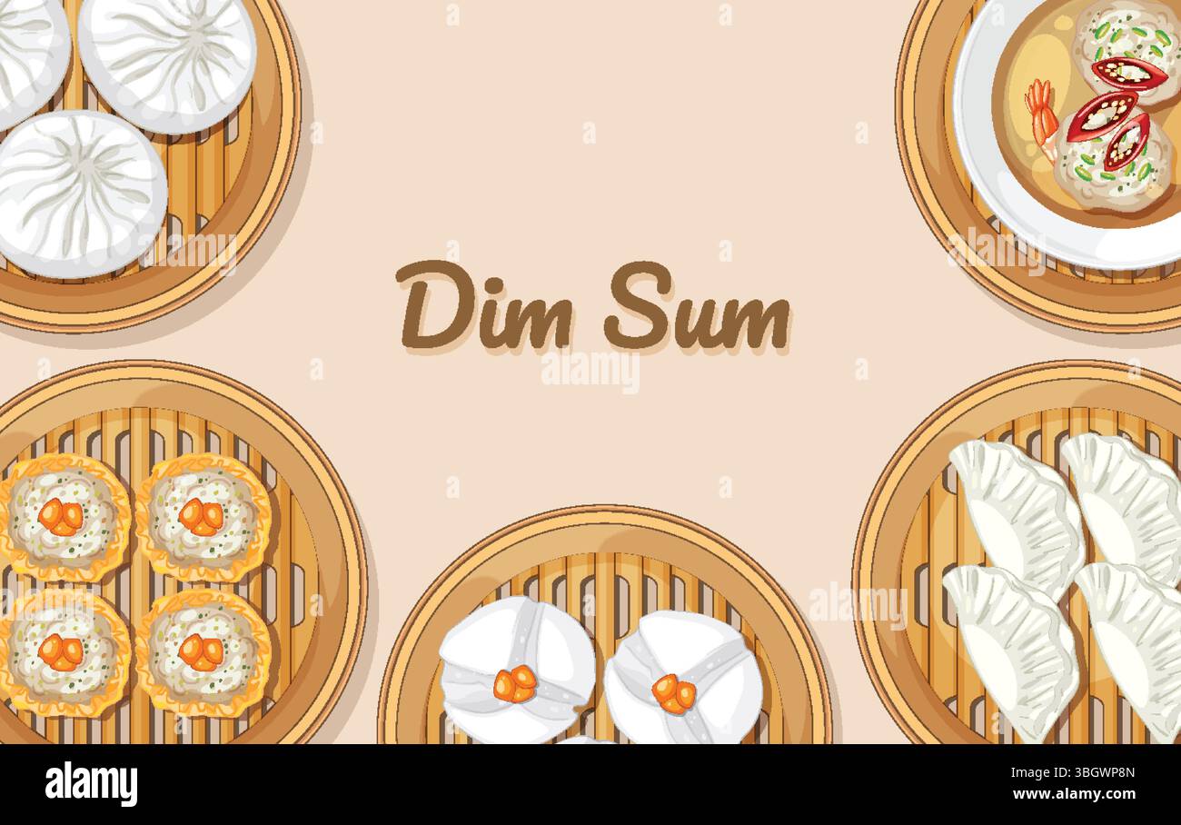 Asian restaurant dim sum steamers Stock Vector Images - Alamy