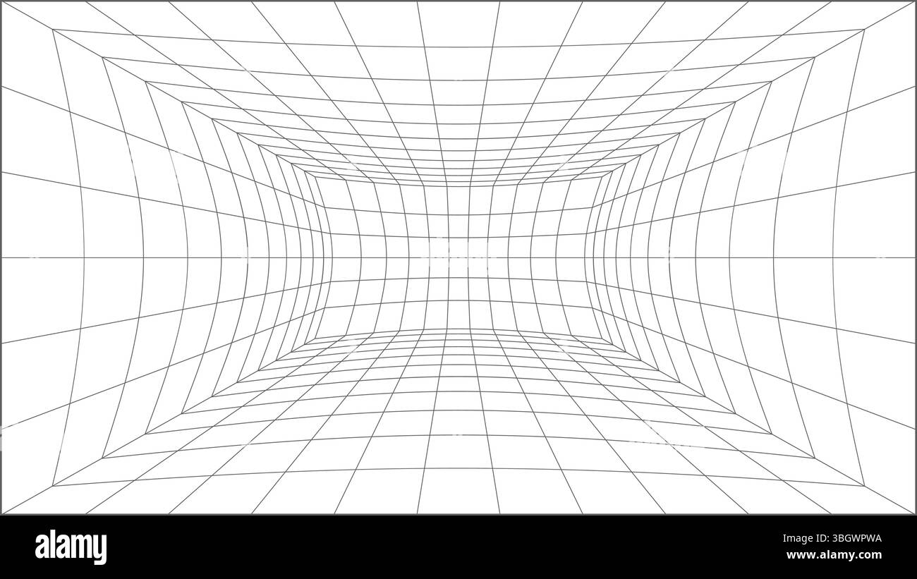 3d wireframe perspective grid room template design vector illustration ...