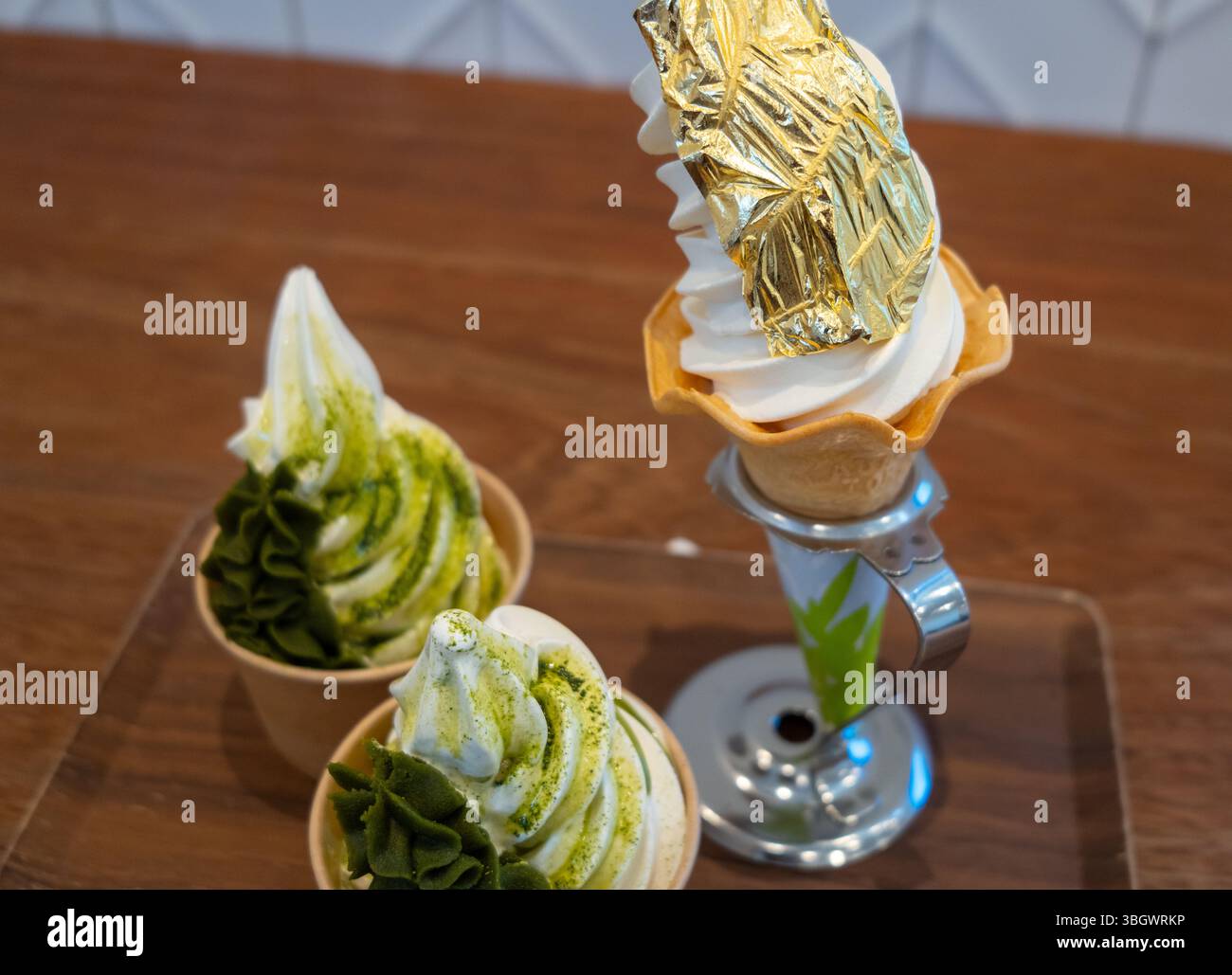 Artisanal Japanese ice cream served in Kanazawa, featuring matcha ...