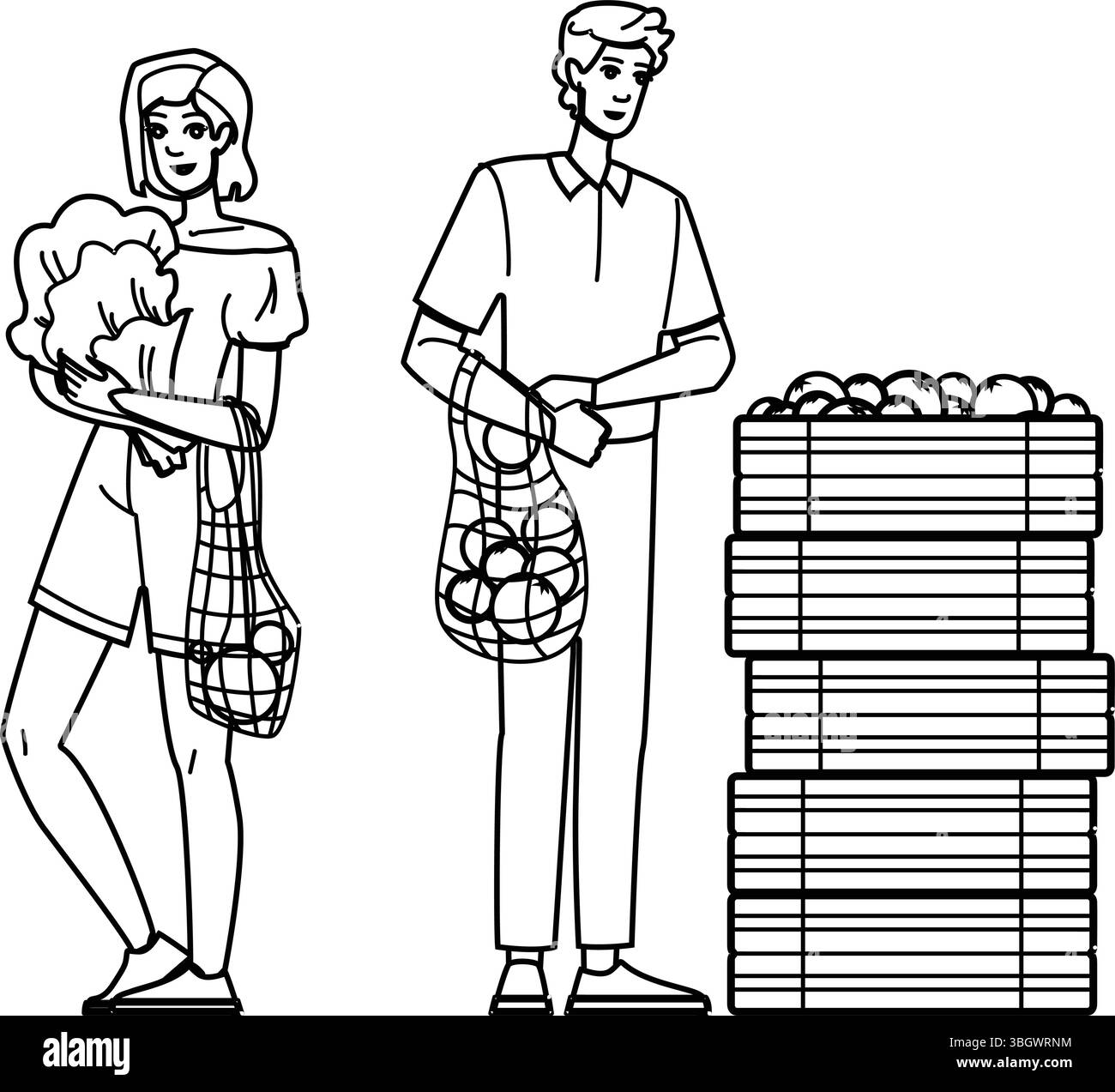 vegetable farmers market vector Stock Vector Image & Art - Alamy