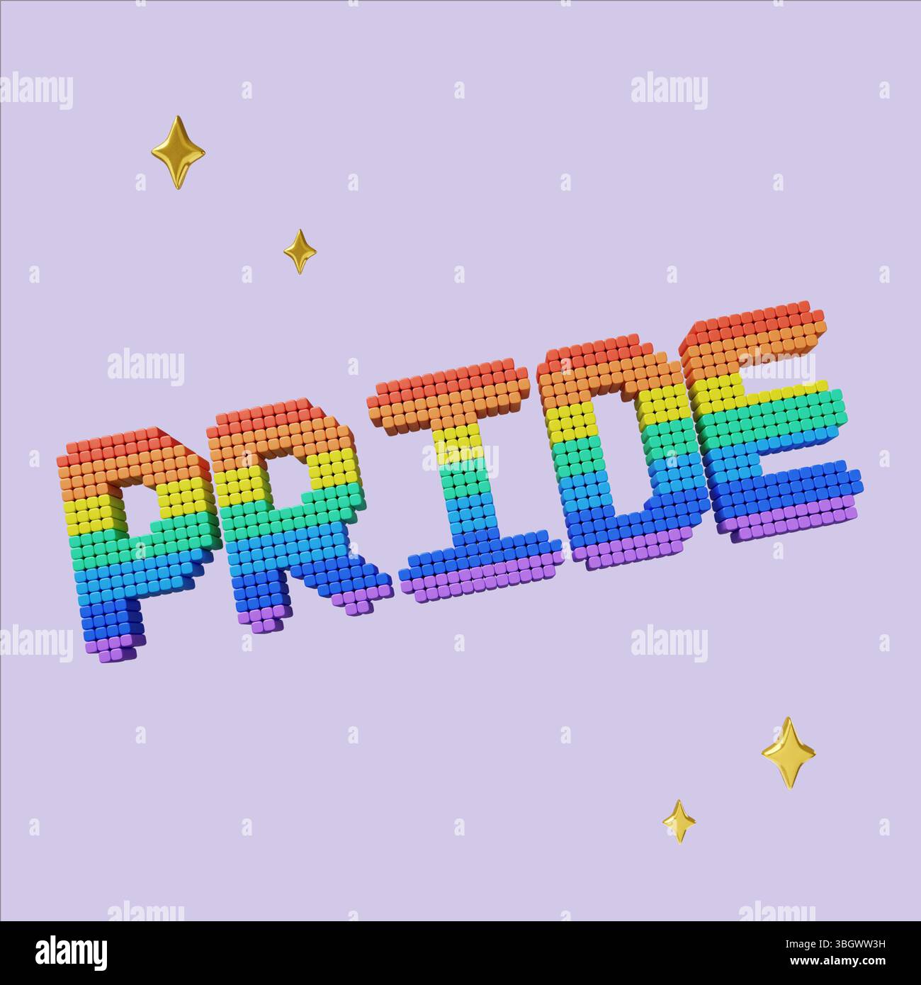 Pride statement in vibrant block letters. 3D render illustration Stock ...