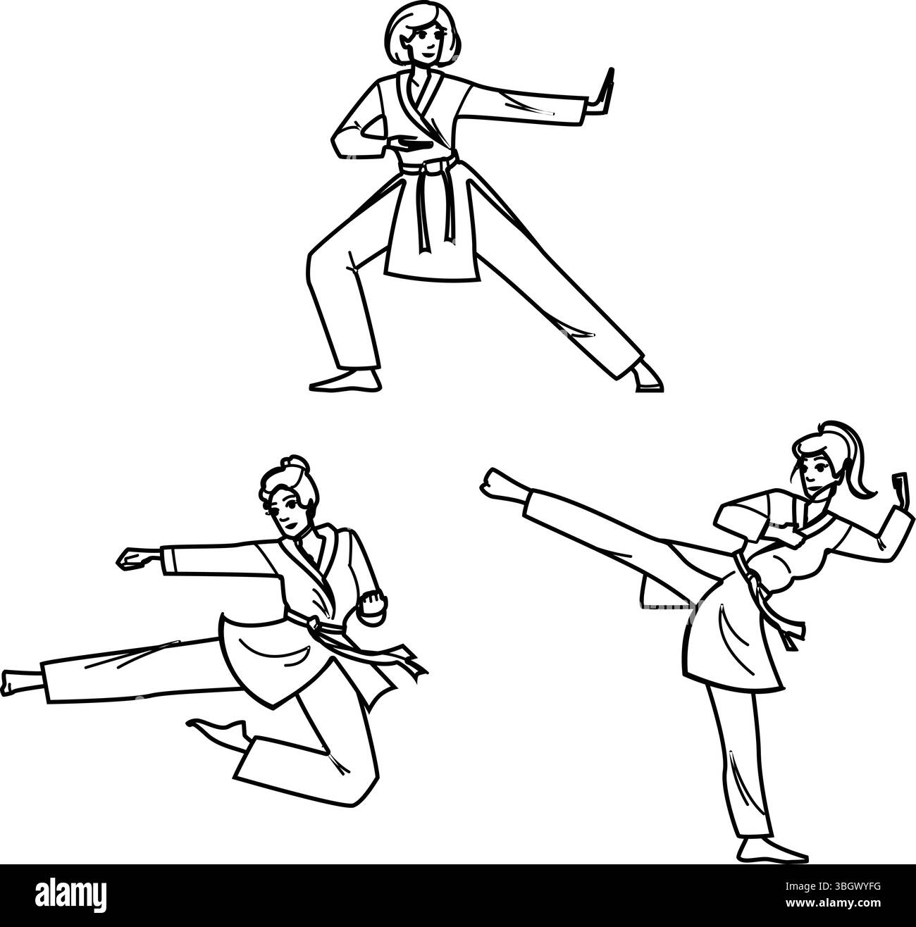 defense karate woman vector Stock Vector Image & Art - Alamy