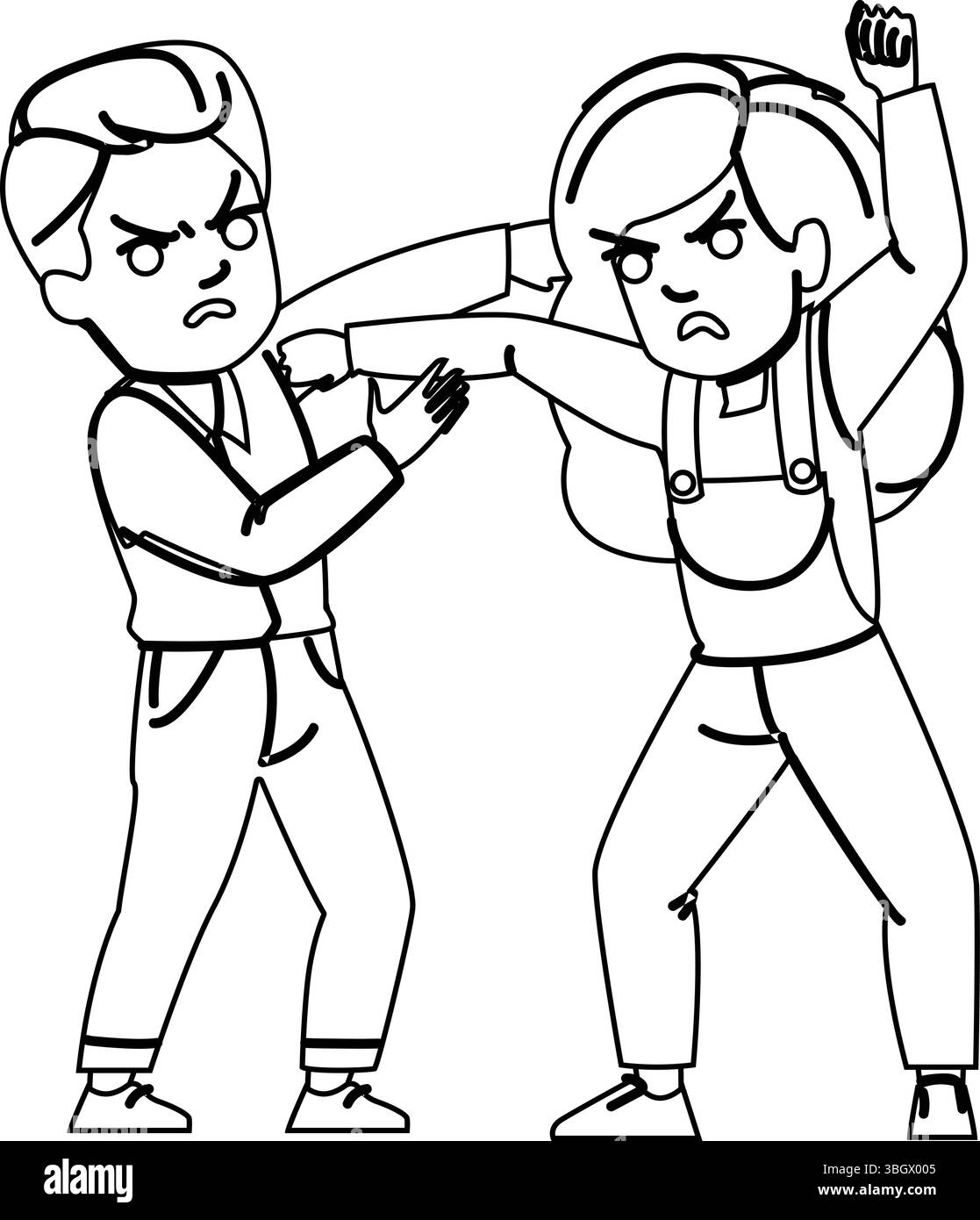 conflict kid boy girl fight vector Stock Vector Image & Art - Alamy
