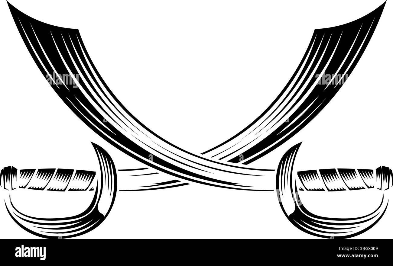 Crossed Pirate Scimitar Cutlass Saber Swords Stock Vector Image & Art ...