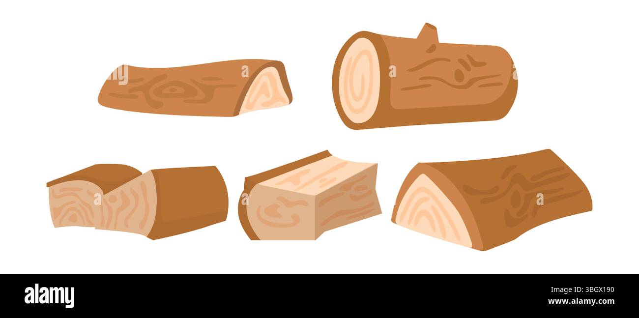Firewood Logs Cartoon Collection Stock Vector Image & Art - Alamy