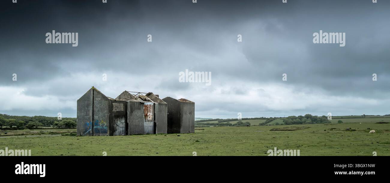 A panoramic image of the remains of historic buildings on the disused ...