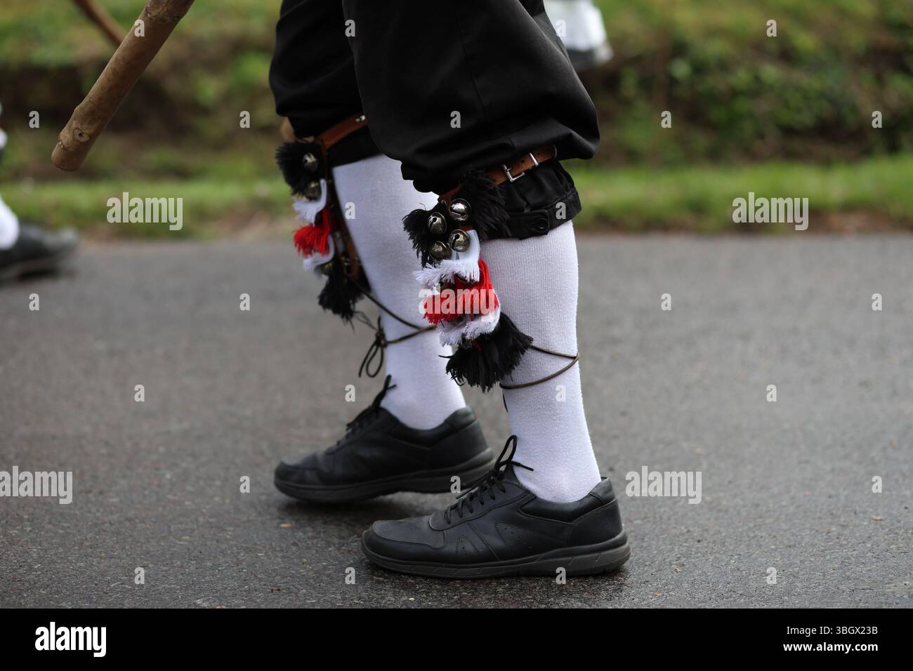 Morris dancers dancing in village street English traditional dance folk ...