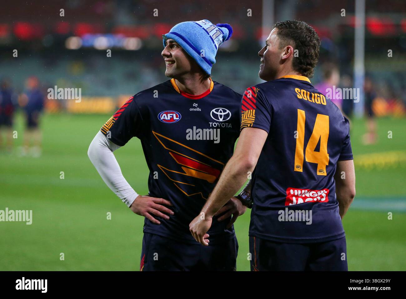 Adelaide, Australia. 06th June, 2025. Josh Rachele and Jake Soligo of ...