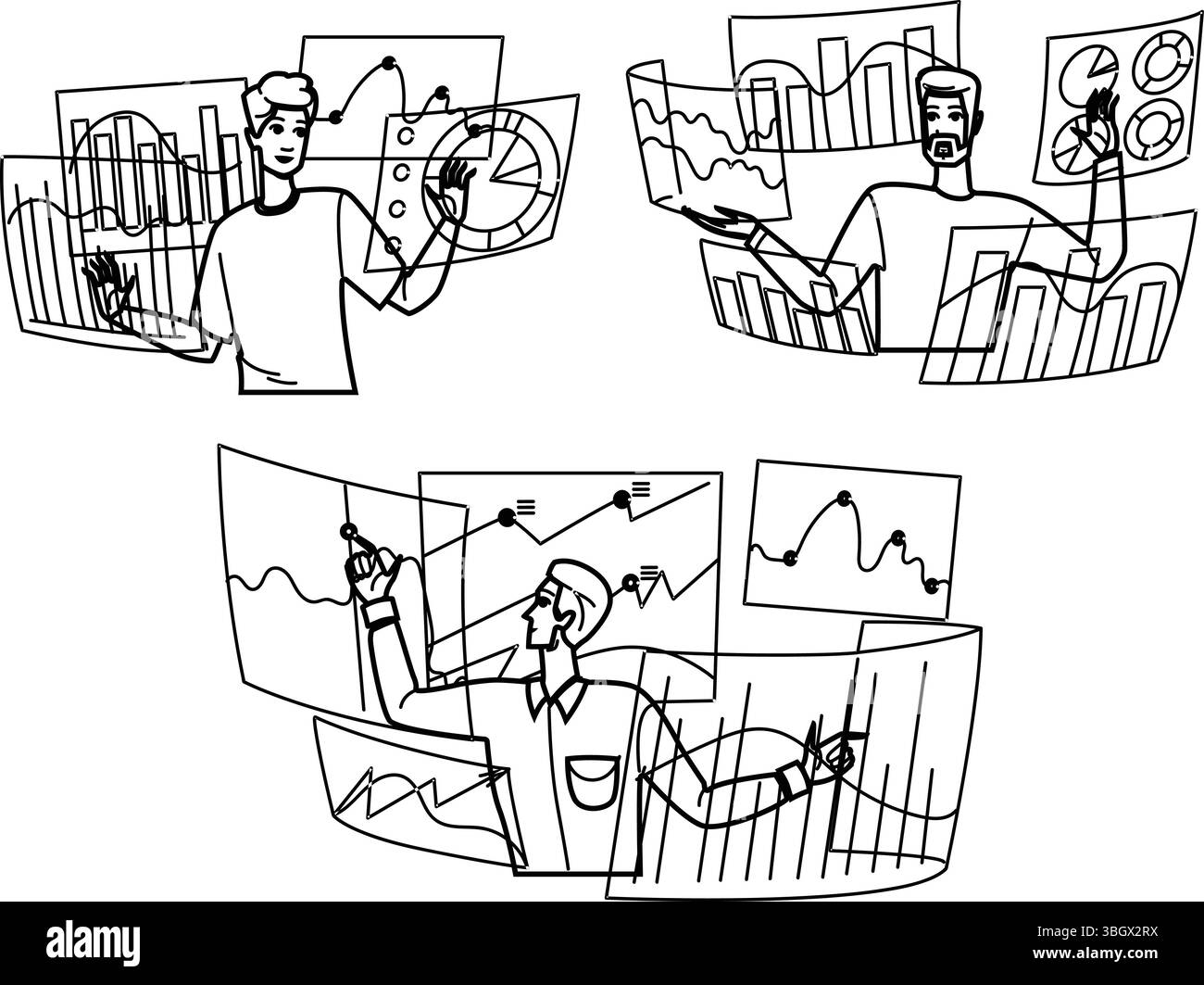 graph man chart vector Stock Vector Image & Art - Alamy