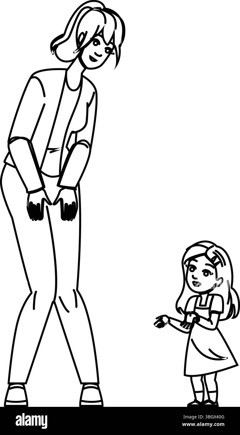 bonding mother talk daughter vector Stock Vector Image & Art - Alamy