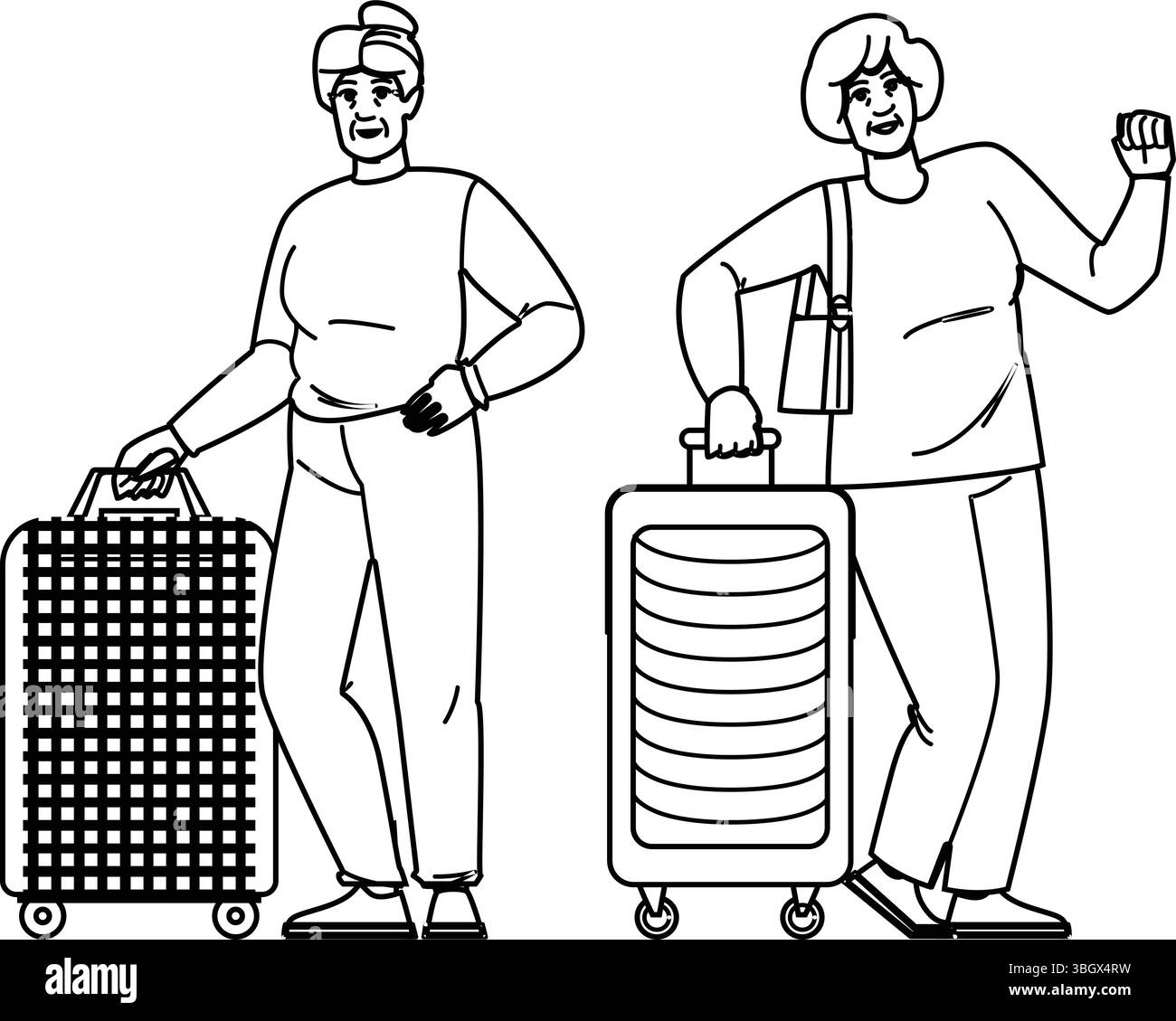 luggage old woman suitcase vector Stock Vector Image & Art - Alamy