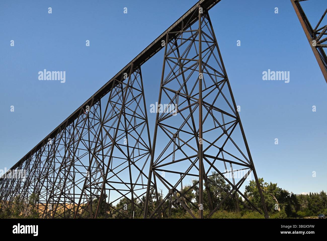 Lethbridge Viaduct or High Level Bridge in Leithbridge, Alberta, Canada ...