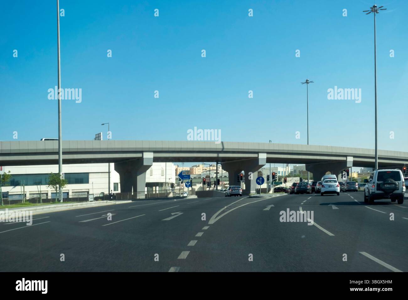 Doha, Qatar - May 27, 2025: Jaidah Bridge Roads and traffic Doha City ...