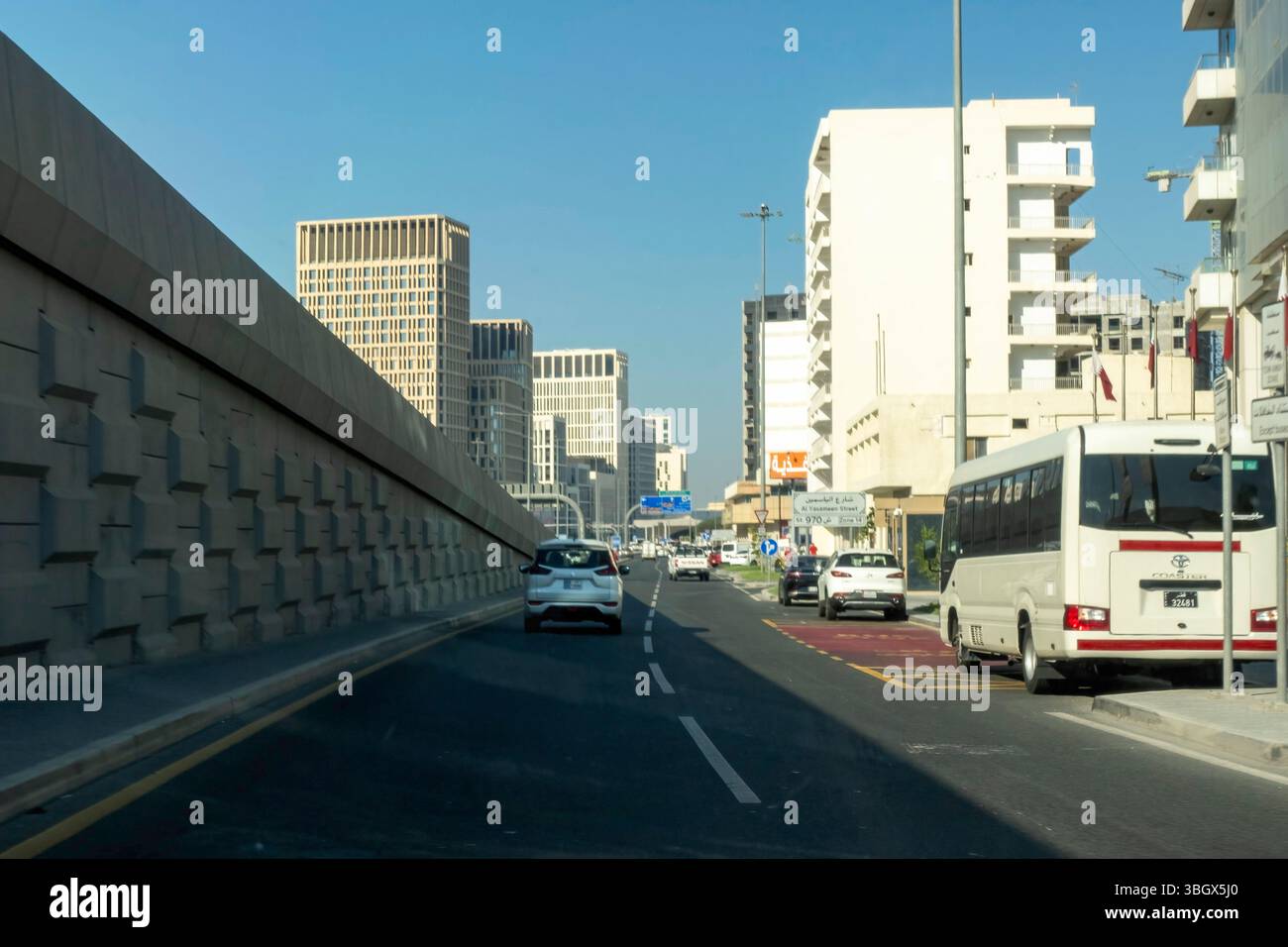 Doha, Qatar - May 27, 2025: Jaidah Bridge Roads and traffic Doha City ...