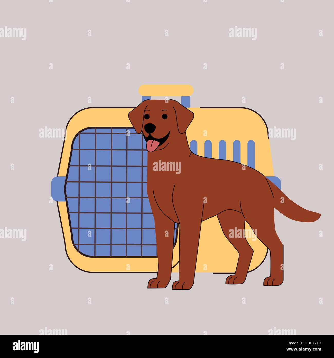 Labrador in cage Stock Vector Images - Alamy