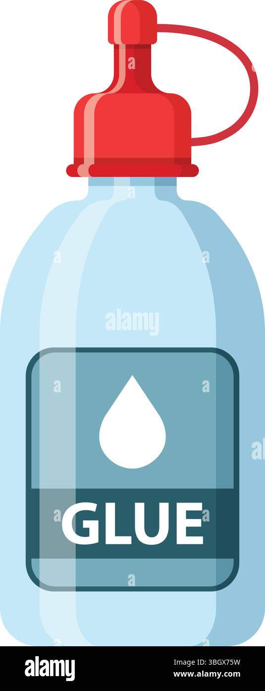 Glue stick and bottle icon in flat style. School stationery vector ...
