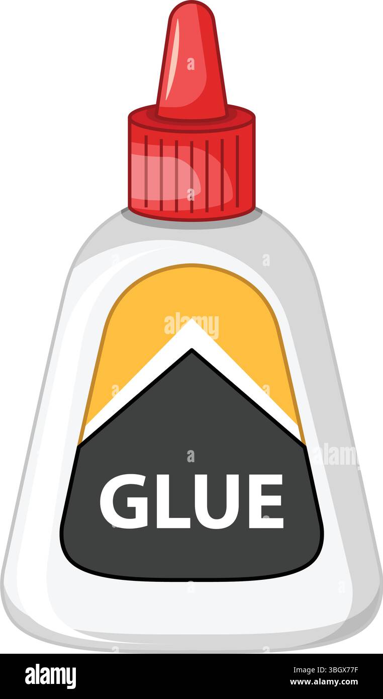 Glue stick and bottle icon in flat style. School stationery vector ...