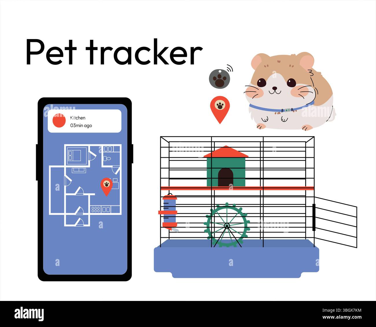 Animal tracker app Stock Vector Images - Alamy