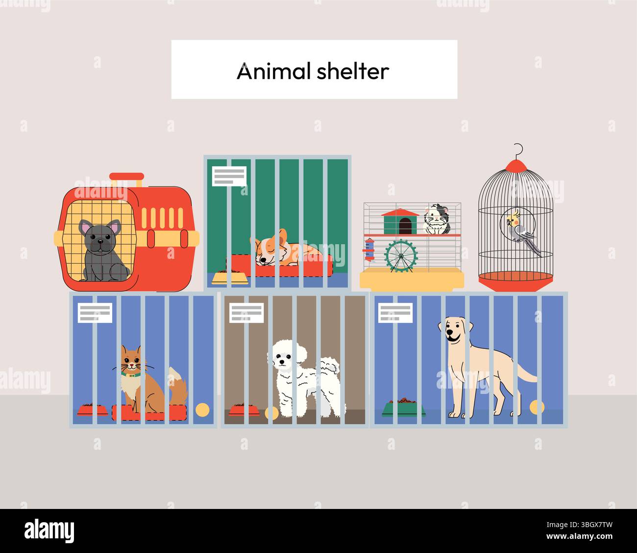 Cats in a cage Stock Vector Images - Alamy