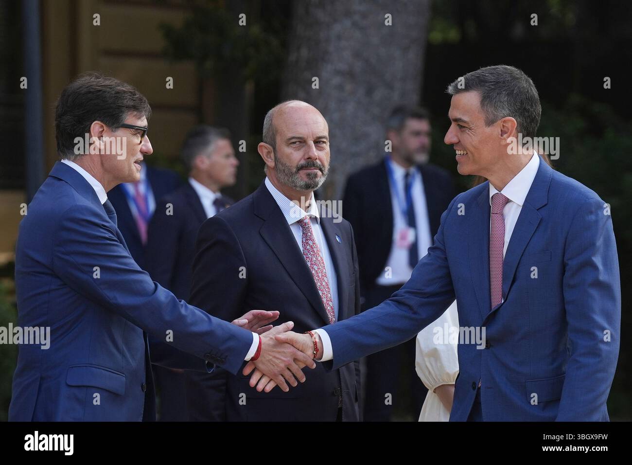 (L-R) The President of the Generalitat of Catalonia, Salvador Illa 06 ...