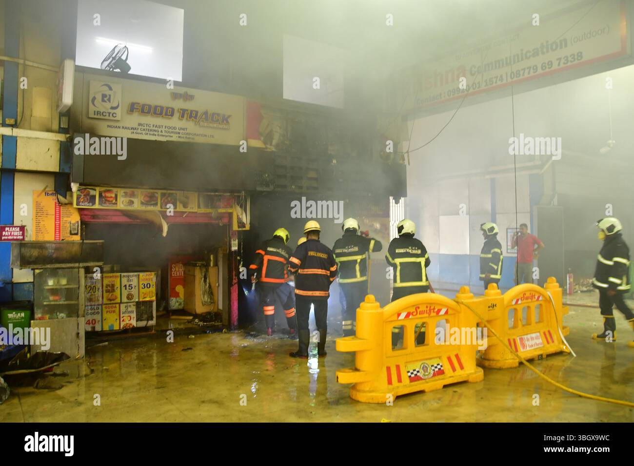 MUMBAI, INDIA - JUNE 5: FireFighter douse the major fire that was ...