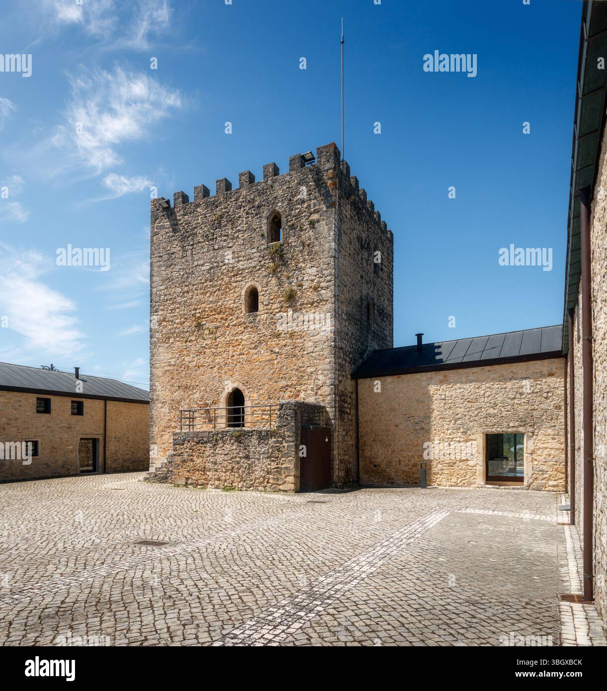 Santiago da Guarda, Portugal - May 10, 2024: central courtyard of the ...