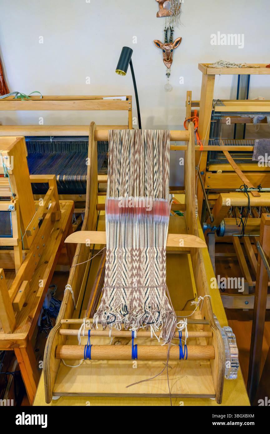 Traditional wool weaving loom Photographed at Yodfat, Galilee, Israel ...