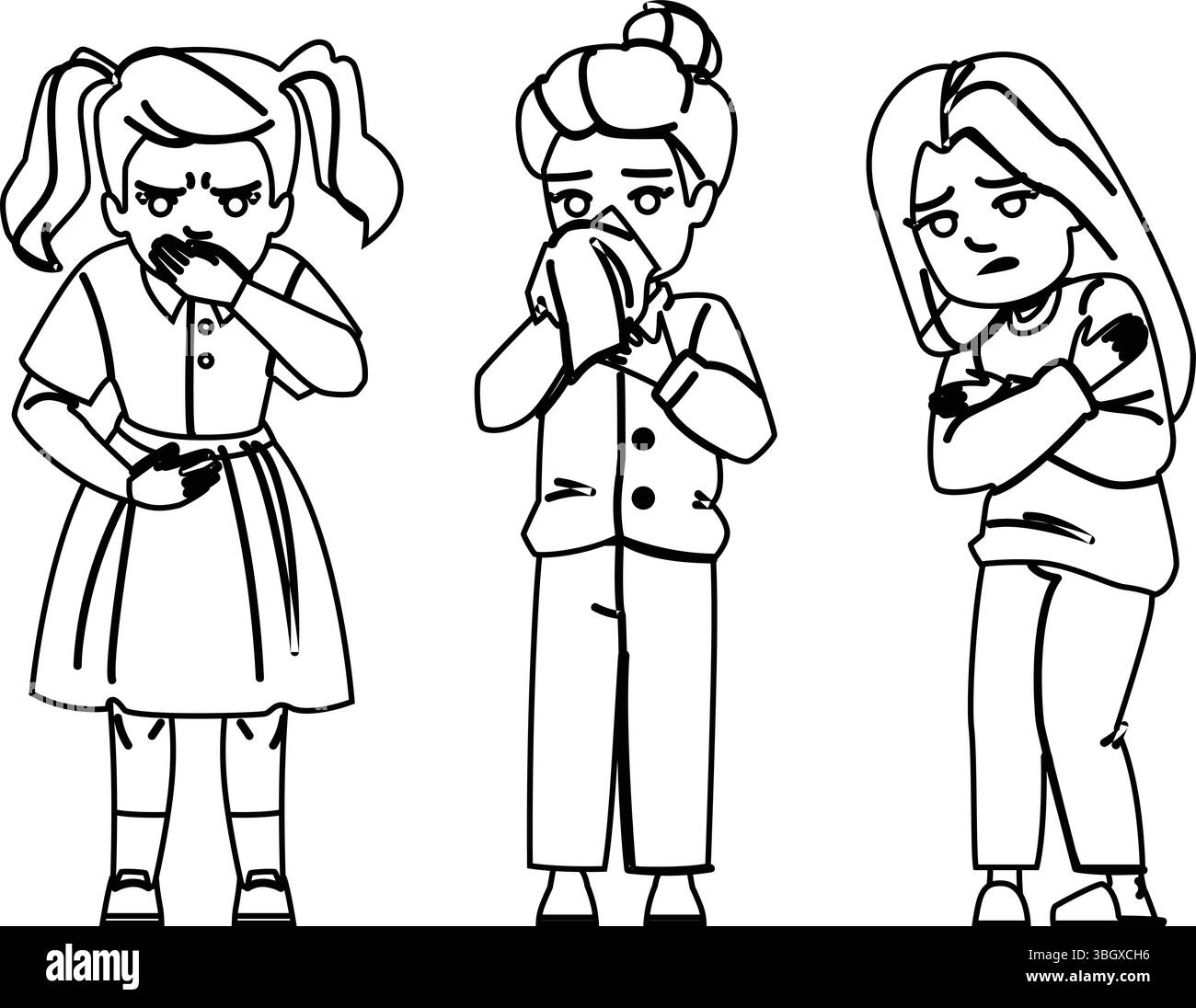 Sore throat cold cough Black and White Stock Photos & Images - Alamy