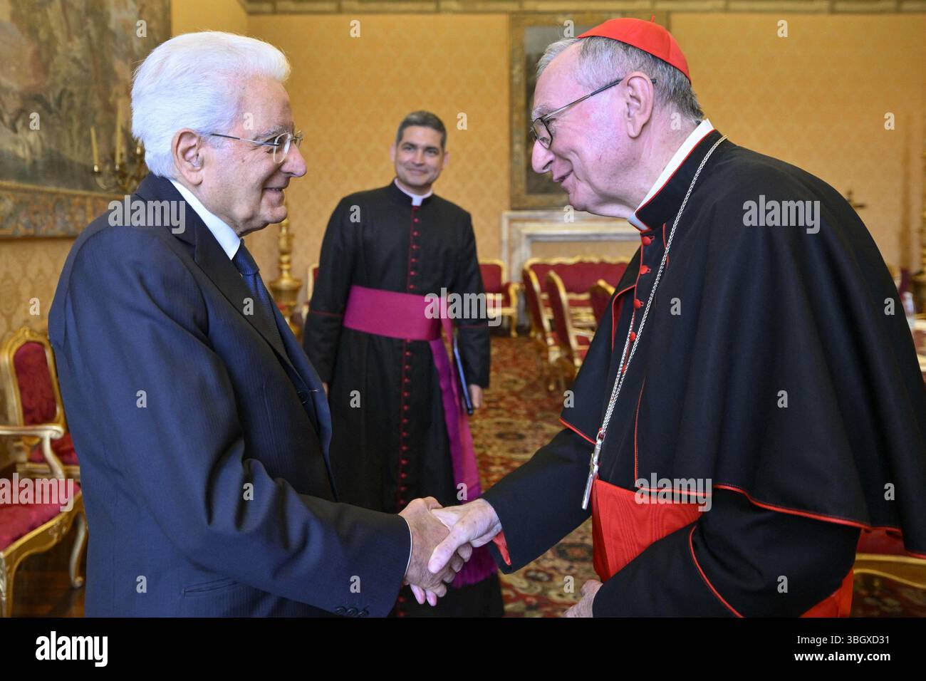 Vatican's Secretary of State cardinal Pietro Parolin meets the ...